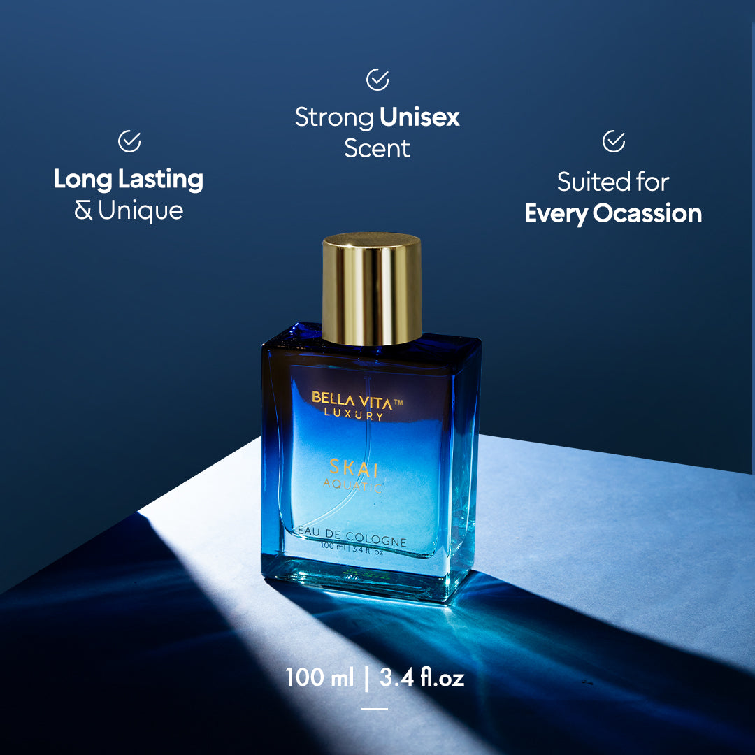 Skai Aquatic Unisex Perfume for Men and Women I Eau De Cologne- 3.4 fl ...
